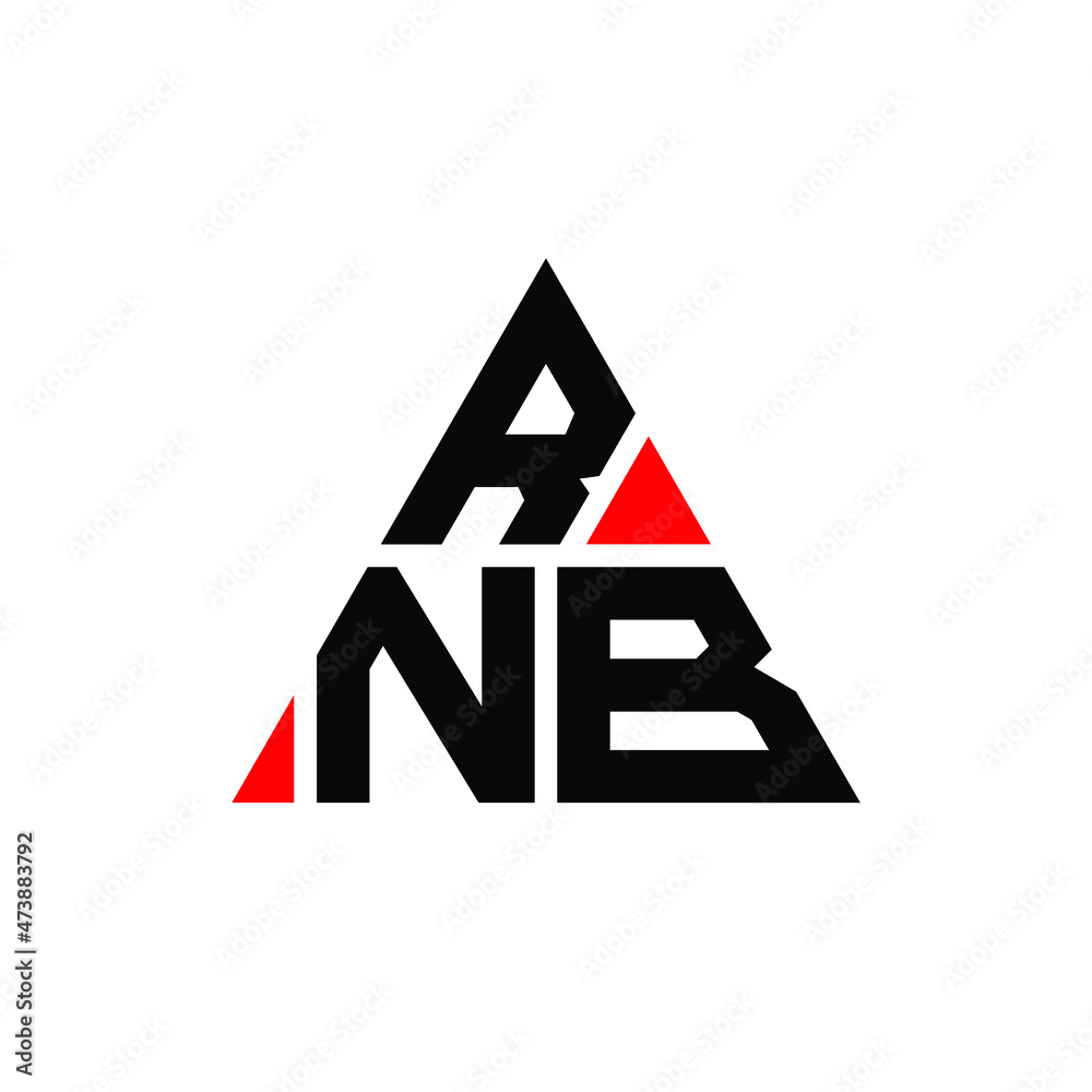 RNB triangle letter logo design with triangle shape. RNB triangle logo ...