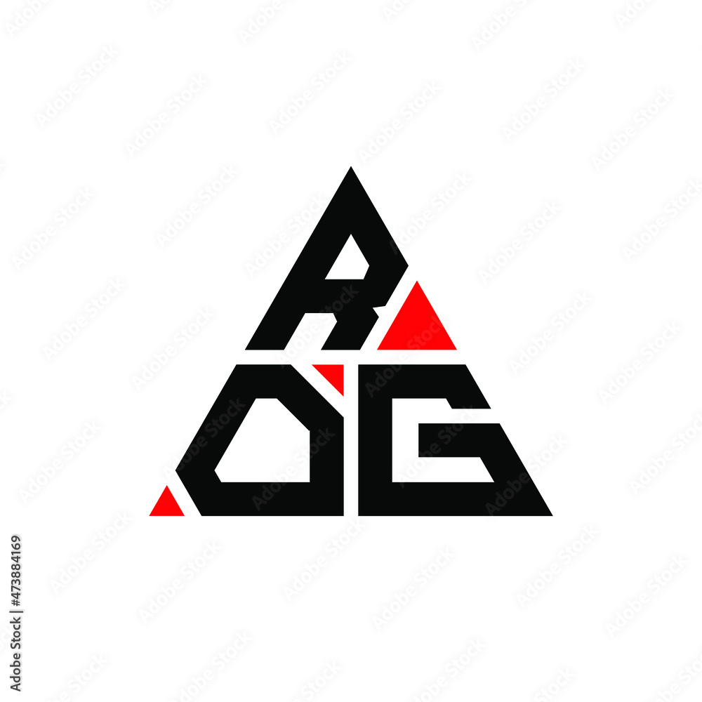ROG triangle letter logo design with triangle shape. ROG triangle logo ...