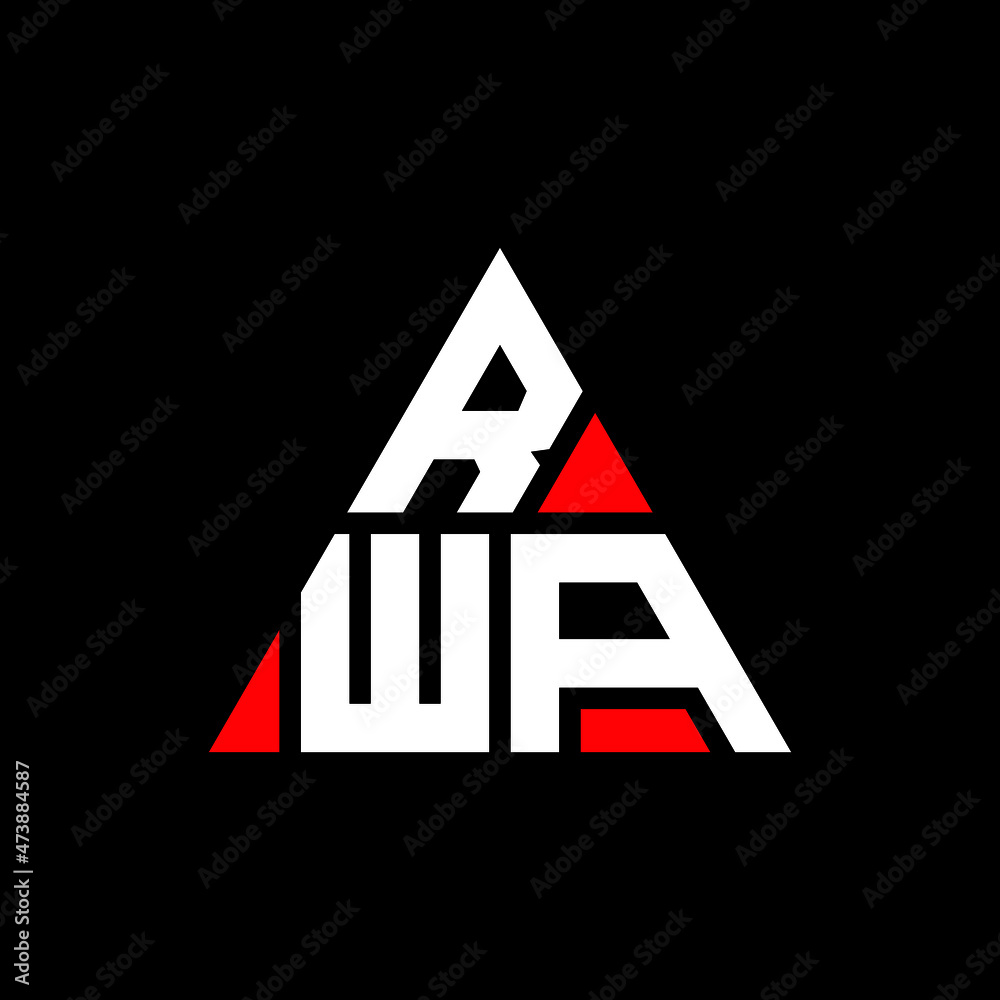 RWA triangle letter logo design with triangle shape. RWA triangle logo ...