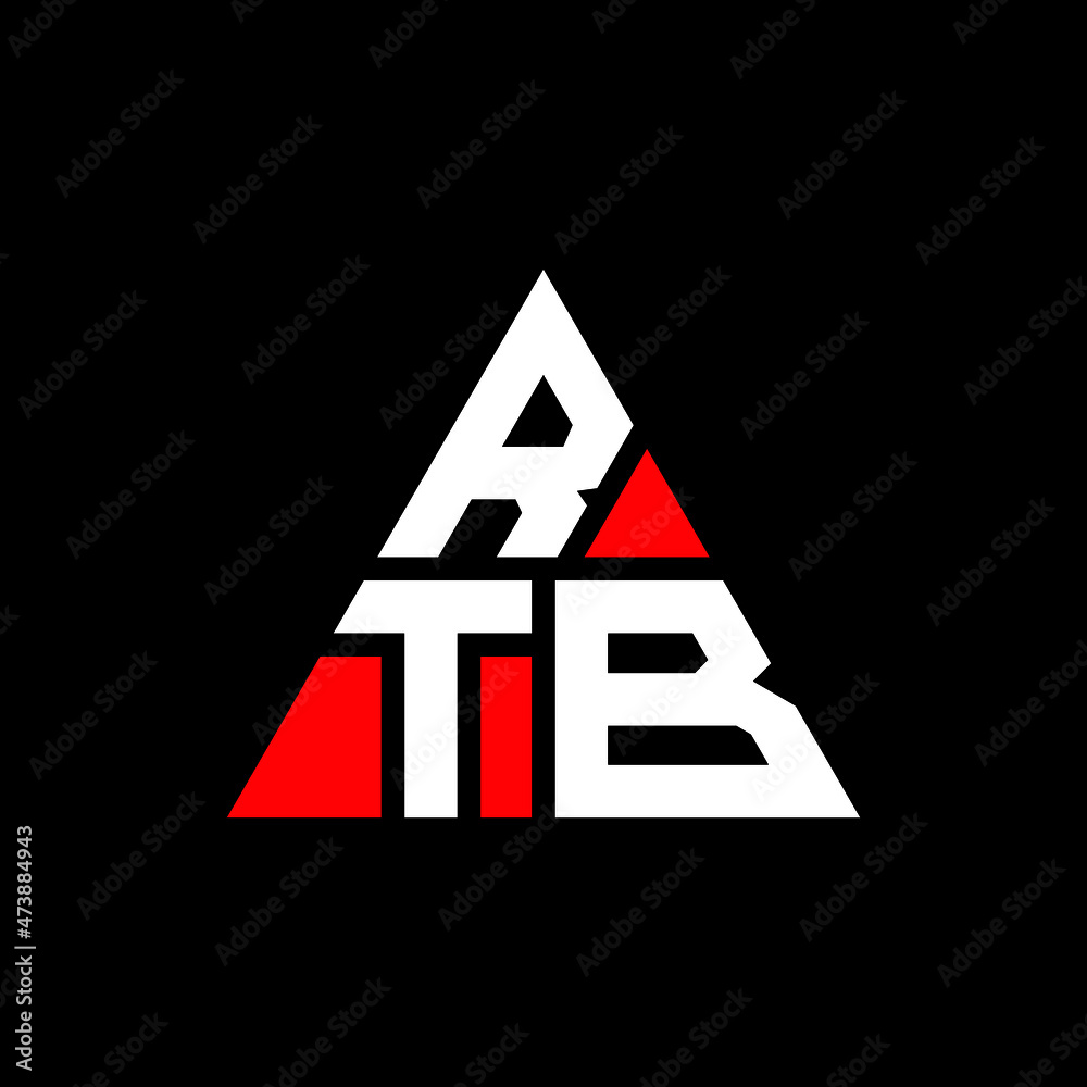 RTB triangle letter logo design with triangle shape. RTB triangle logo ...
