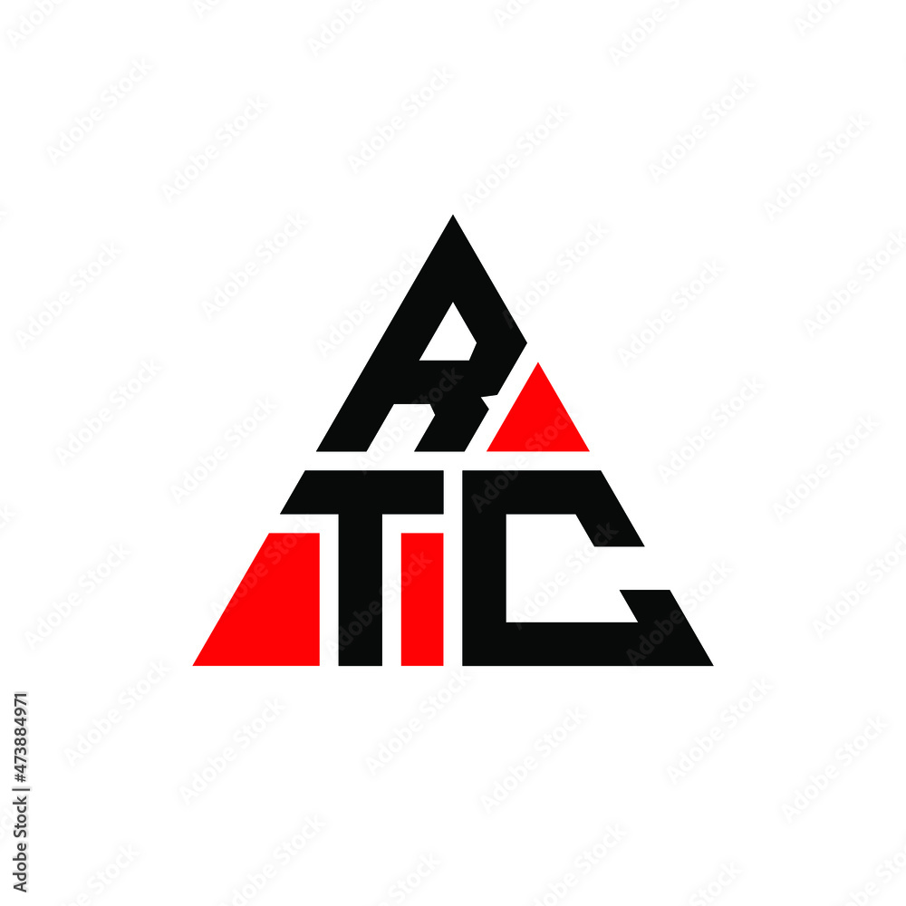 RTC triangle letter logo design with triangle shape. RTC triangle logo ...