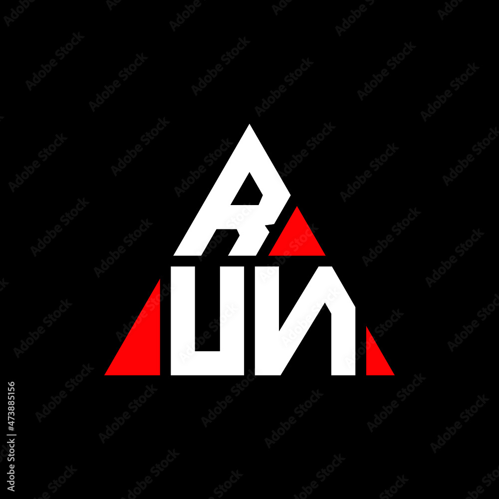 Vetor de RUN triangle letter logo design with triangle shape. RUN ...