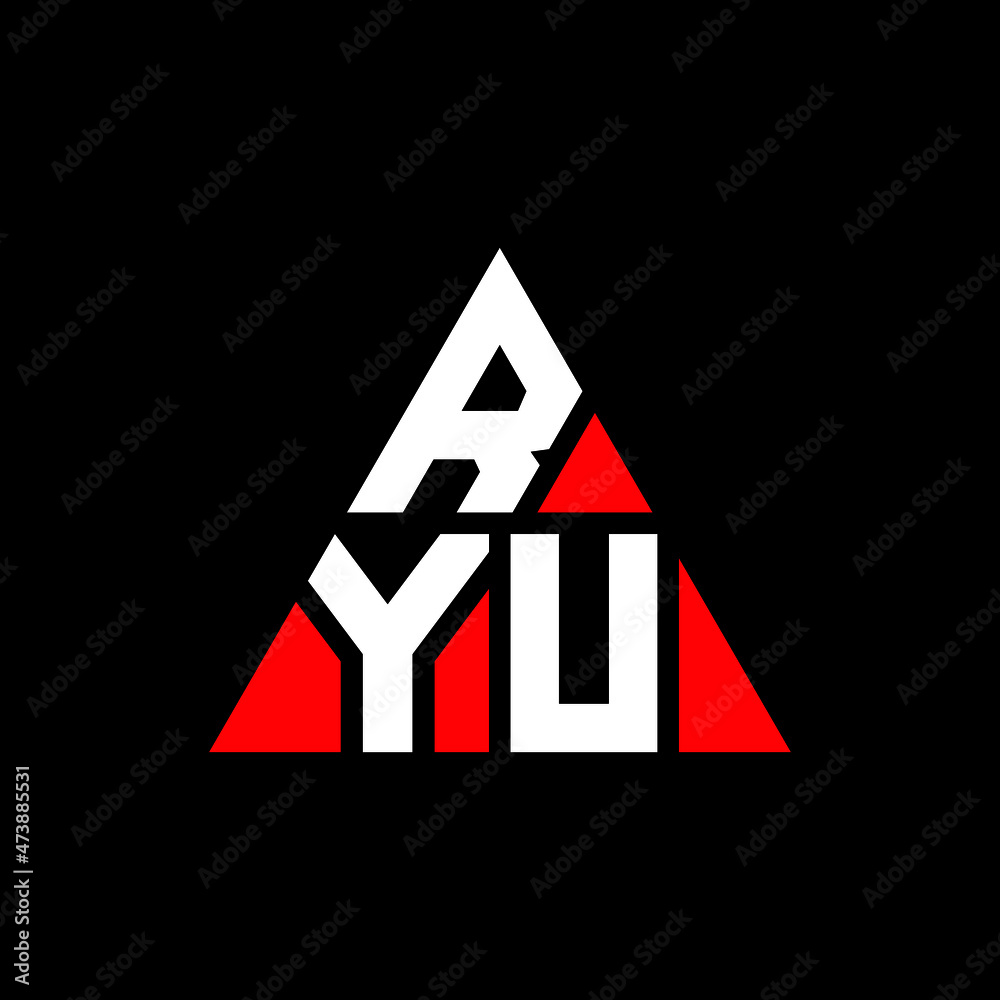 RYU triangle letter logo design with triangle shape. RYU triangle logo ...