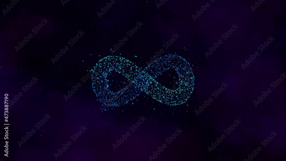 futuristic infinity sign,space stars and clouds,modern blue background ...