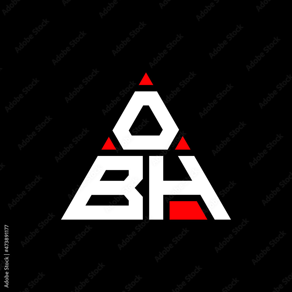 OBH triangle letter logo design with triangle shape. OBH triangle logo ...