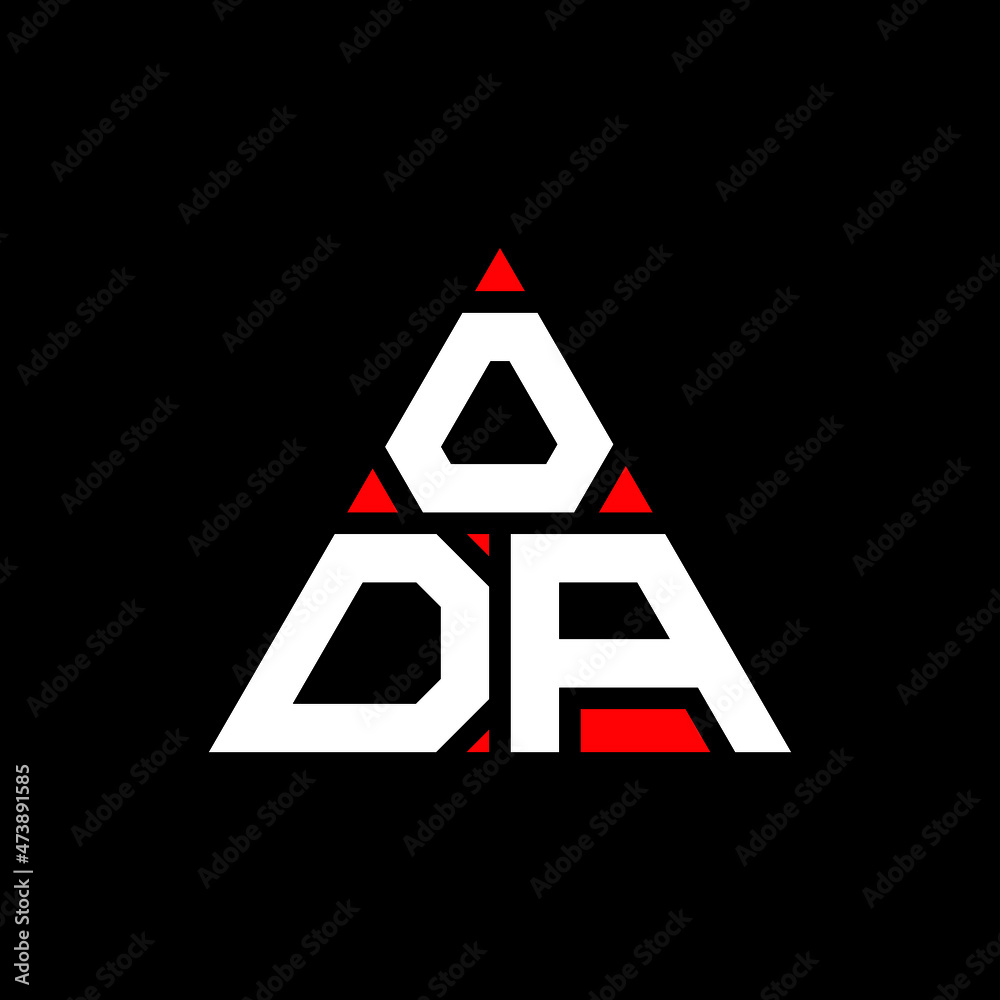 ODA triangle letter logo design with triangle shape. ODA triangle logo ...