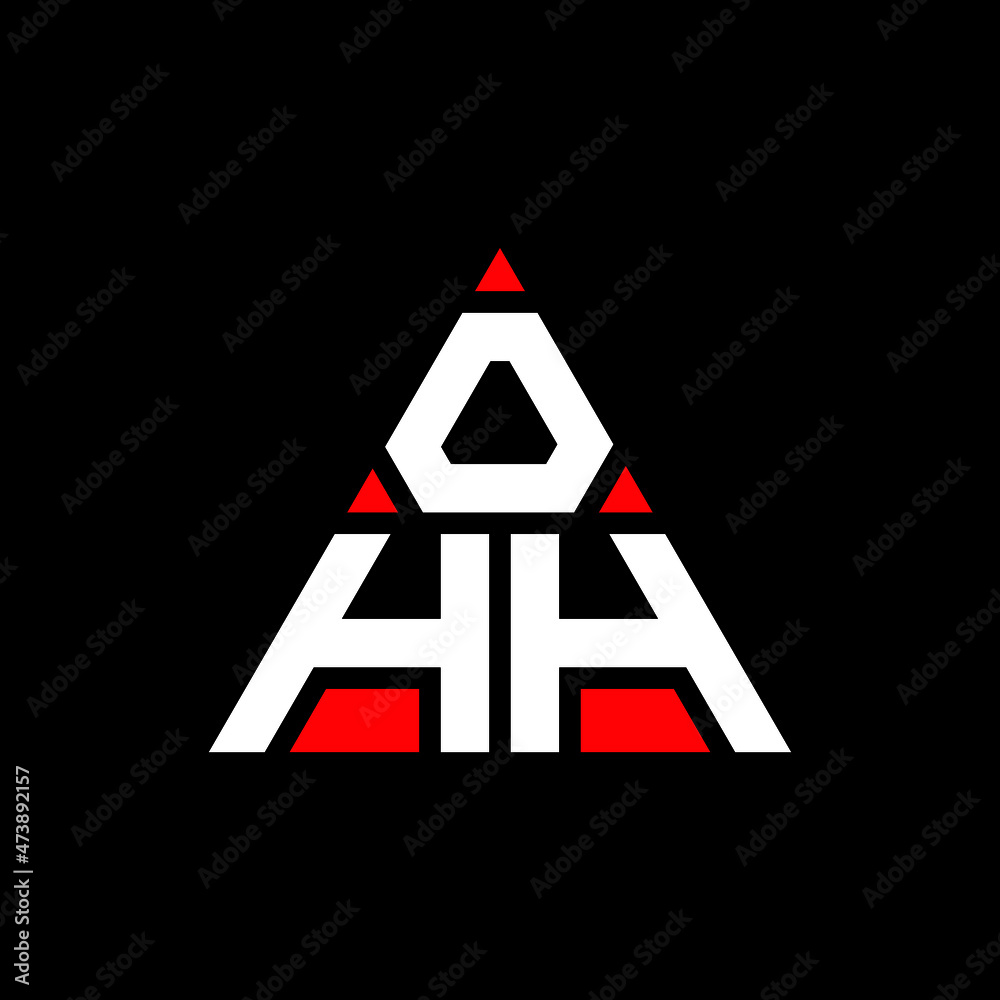 OHH triangle letter logo design with triangle shape. OHH triangle logo ...