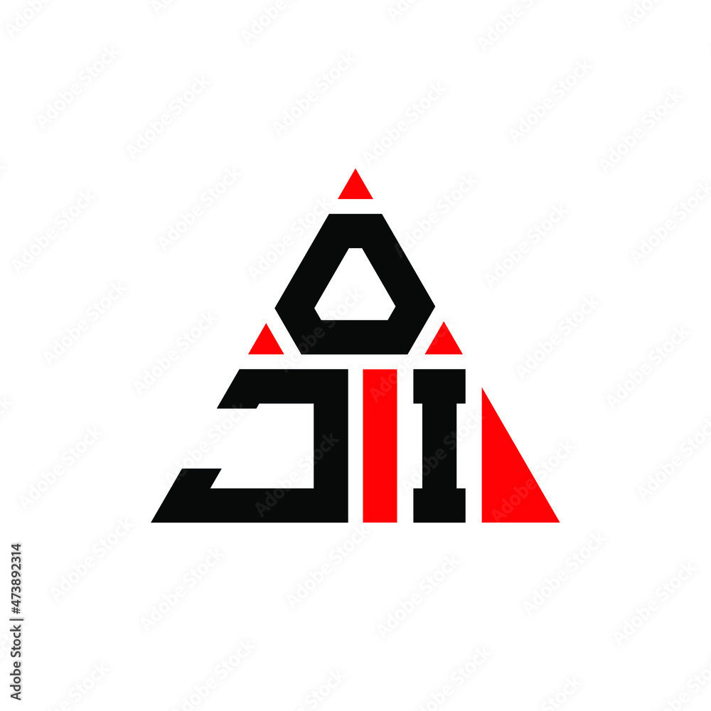 OJI triangle letter logo design with triangle shape. OJI triangle logo ...