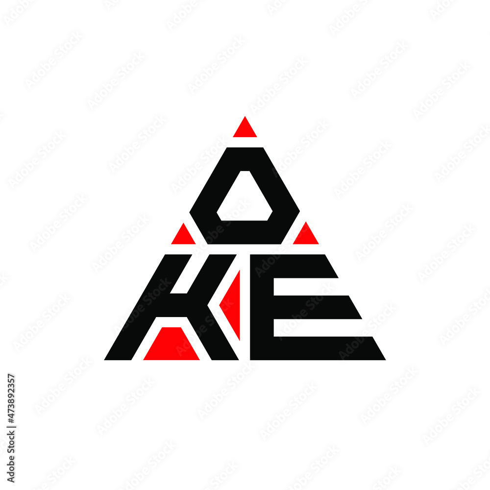 Vetor de OKE triangle letter logo design with triangle shape. OKE ...