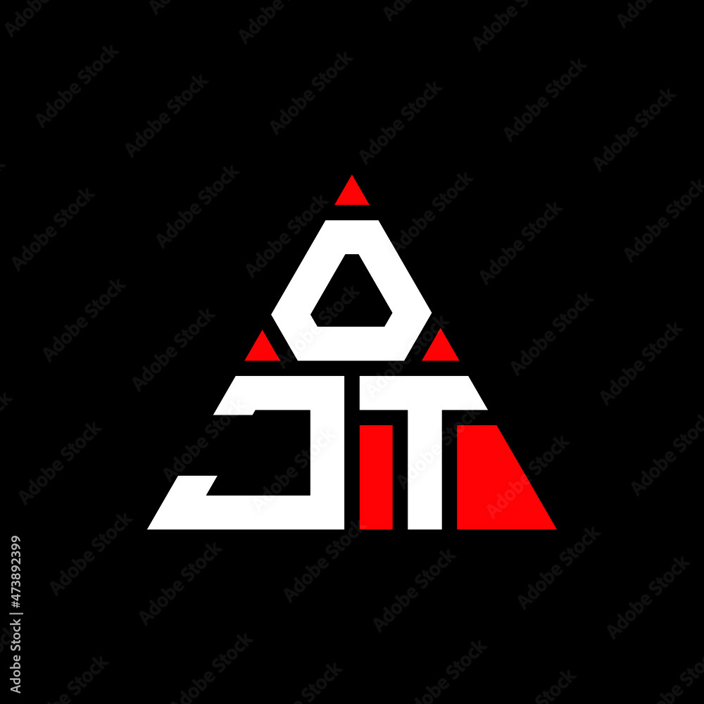 OJT triangle letter logo design with triangle shape. OJT triangle logo ...