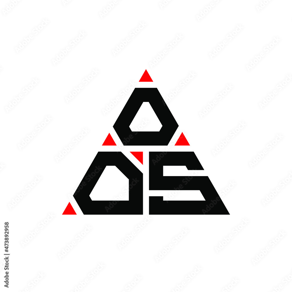 OOS triangle letter logo design with triangle shape. OOS triangle logo ...