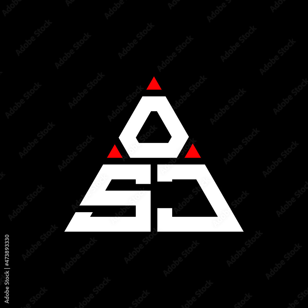 OSJ triangle letter logo design with triangle shape. OSJ triangle logo ...