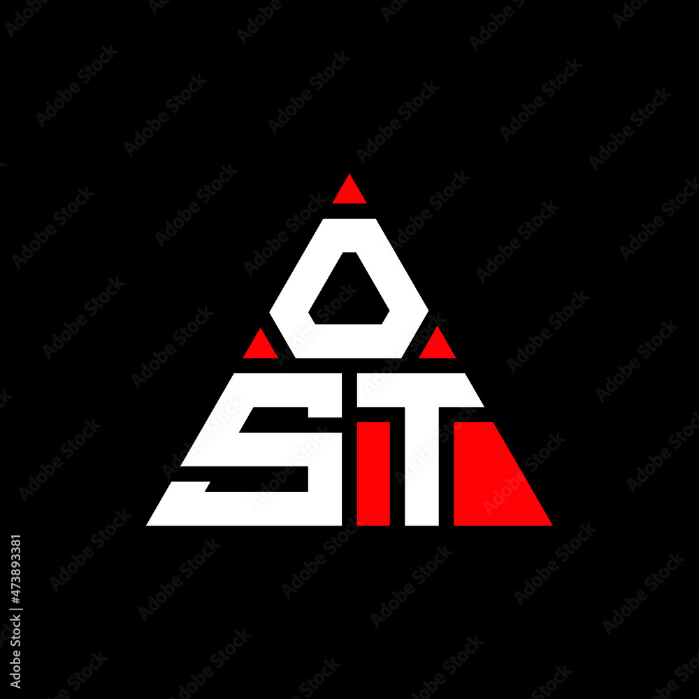 OST triangle letter logo design with triangle shape. OST triangle logo ...