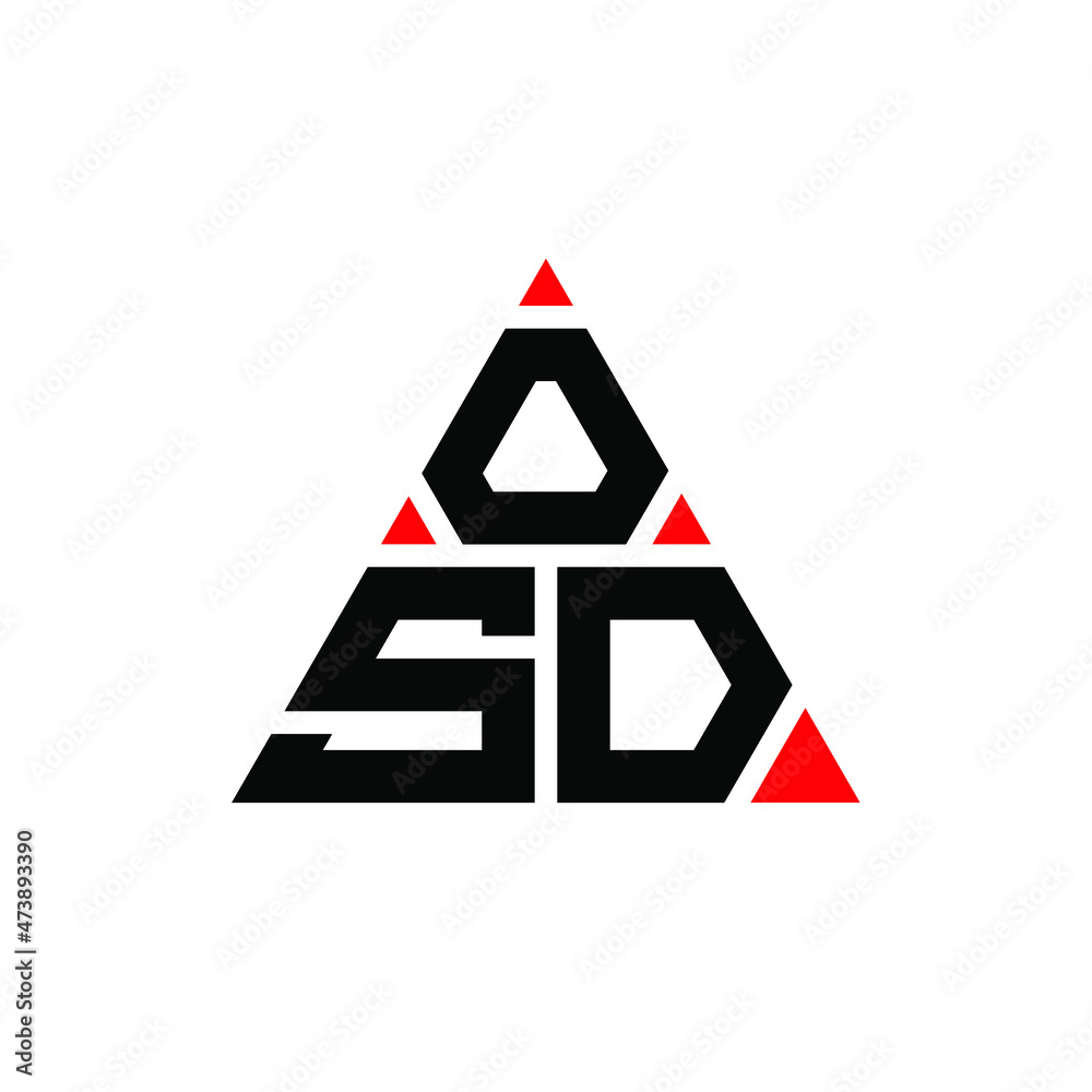OSD triangle letter logo design with triangle shape. OSD triangle logo ...