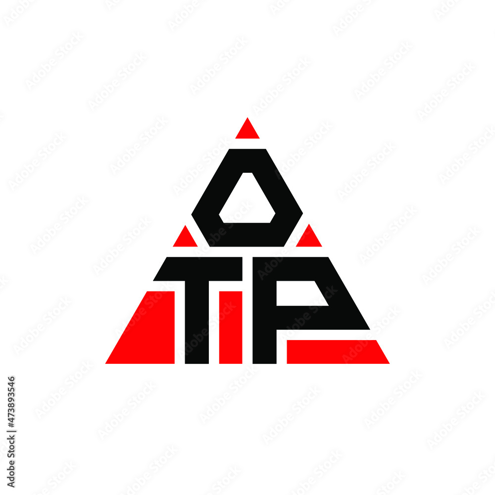 OTP triangle letter logo design with triangle shape. OTP triangle logo ...