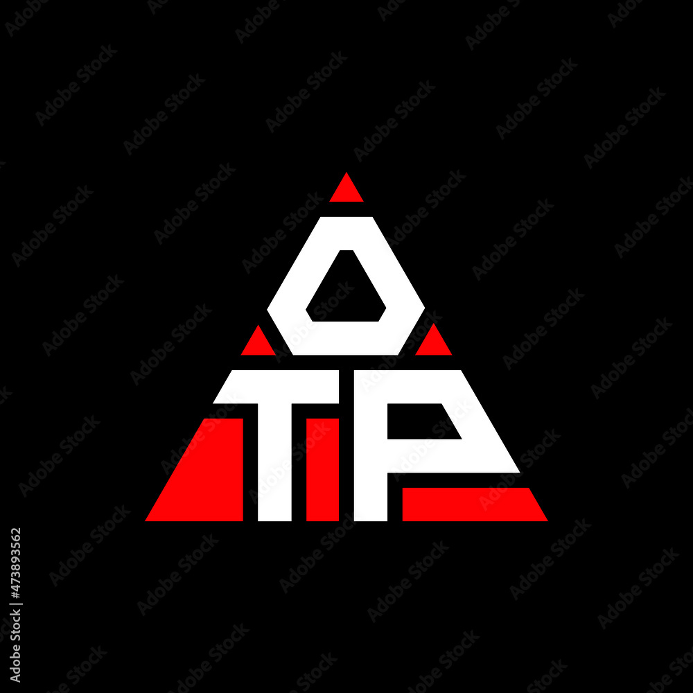 OTP triangle letter logo design with triangle shape. OTP triangle logo ...