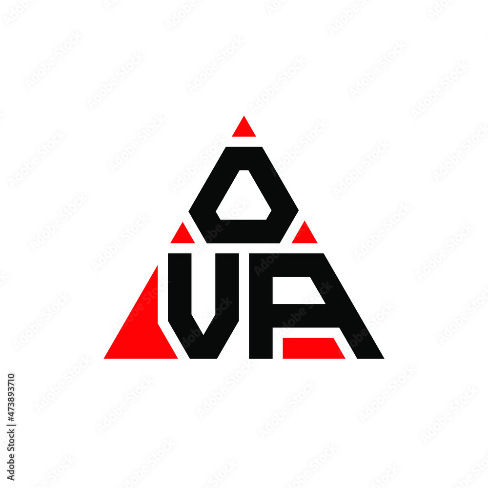 Vecteur Stock OVA triangle letter logo design with triangle shape. OVA ...