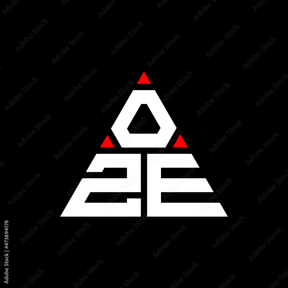 OZE triangle letter logo design with triangle shape. OZE triangle logo ...