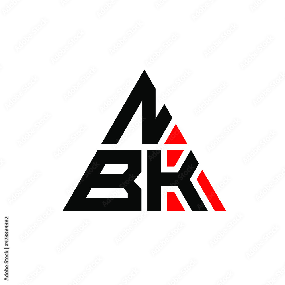 NBK triangle letter logo design with triangle shape. NBK triangle logo ...