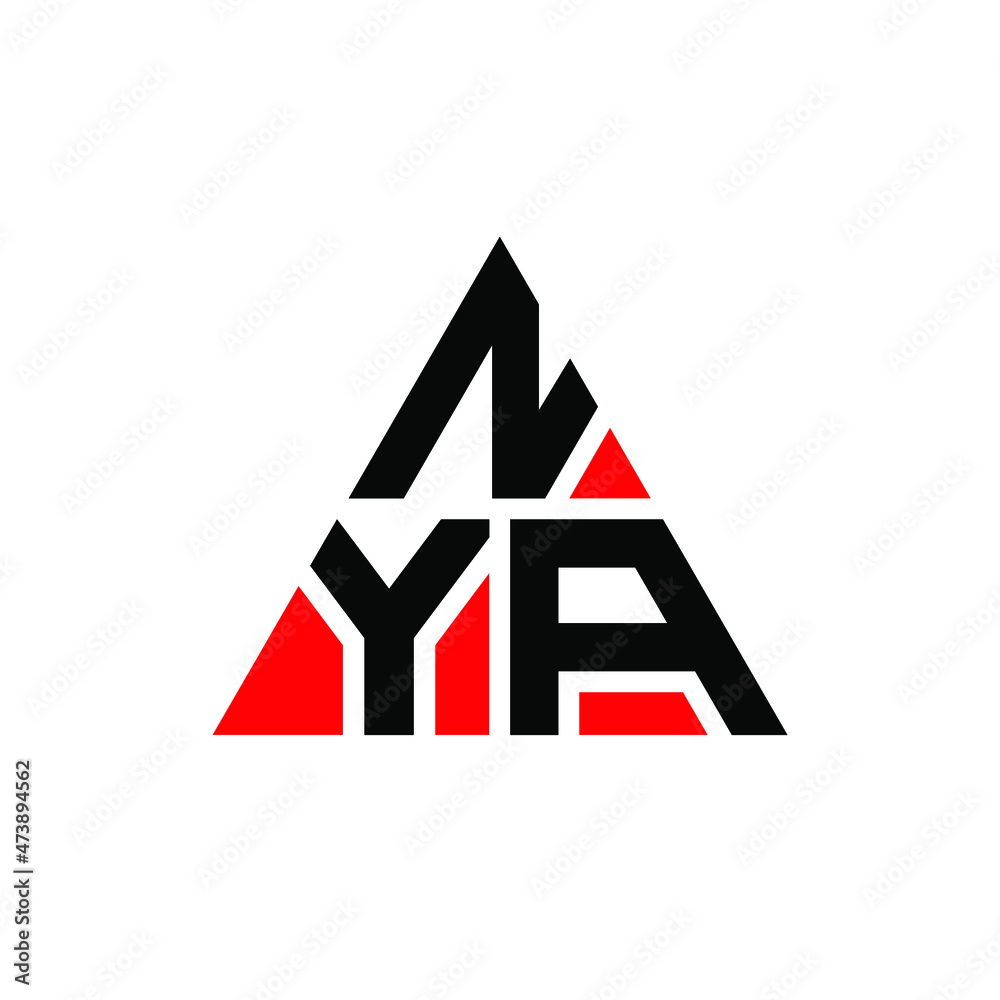 NYA triangle letter logo design with triangle shape. NYA triangle logo ...