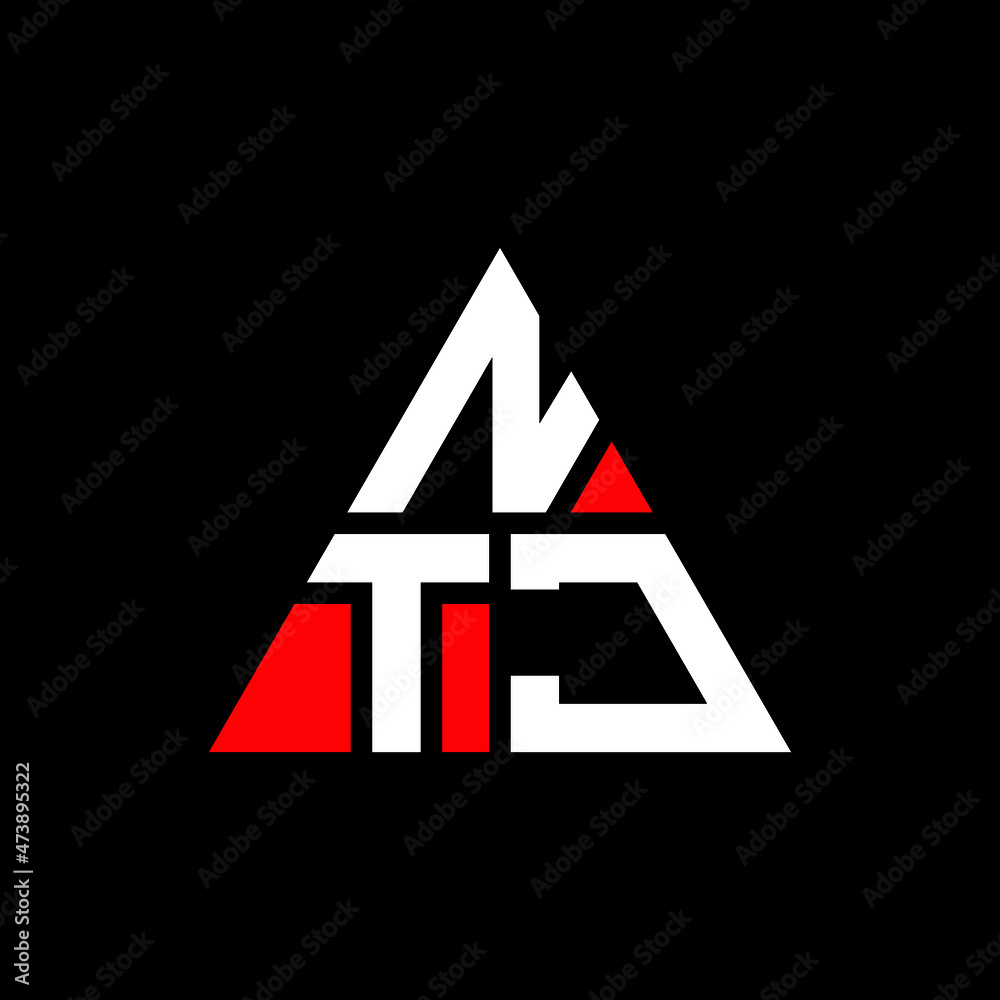NTJ triangle letter logo design with triangle shape. NTJ triangle logo ...