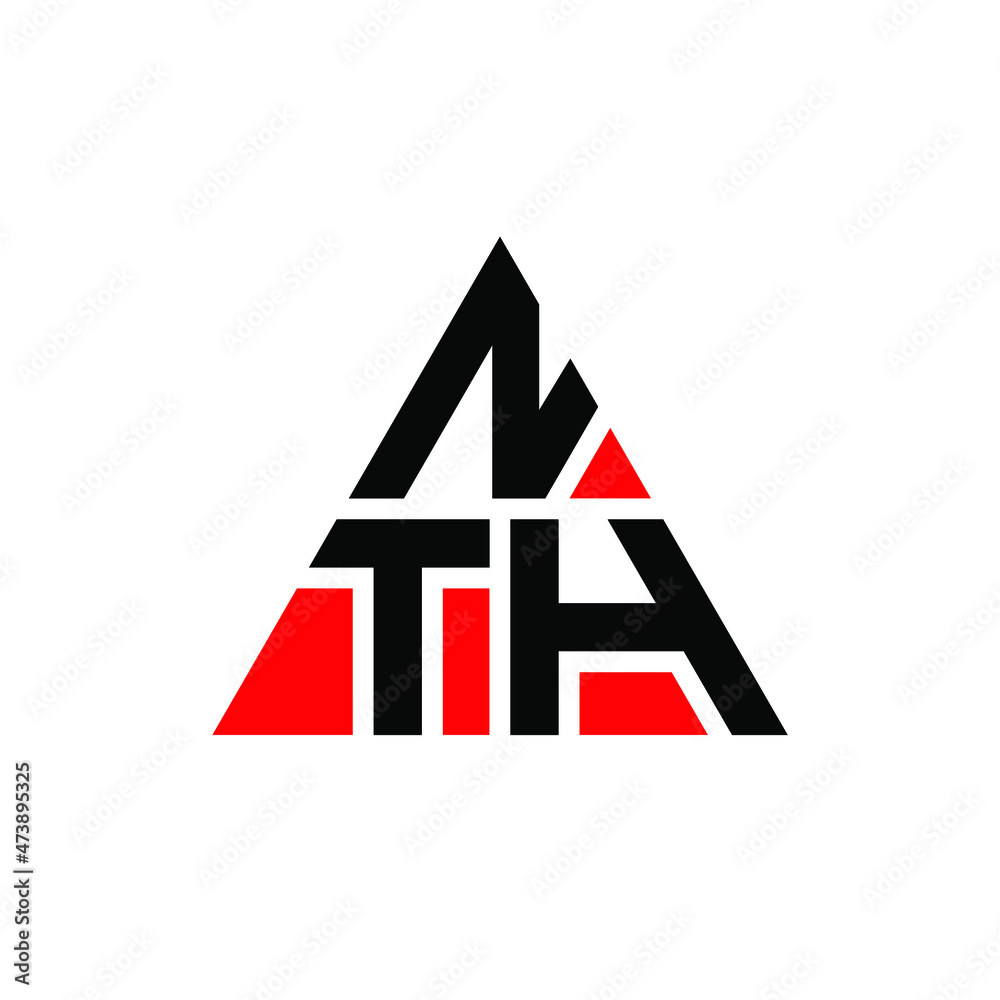 NTH triangle letter logo design with triangle shape. NTH triangle logo ...
