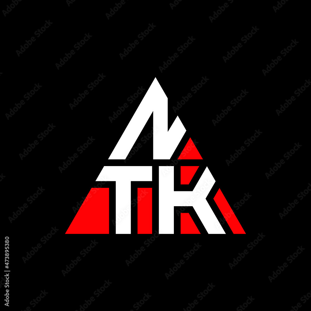 NTK triangle letter logo design with triangle shape. NTK triangle logo ...