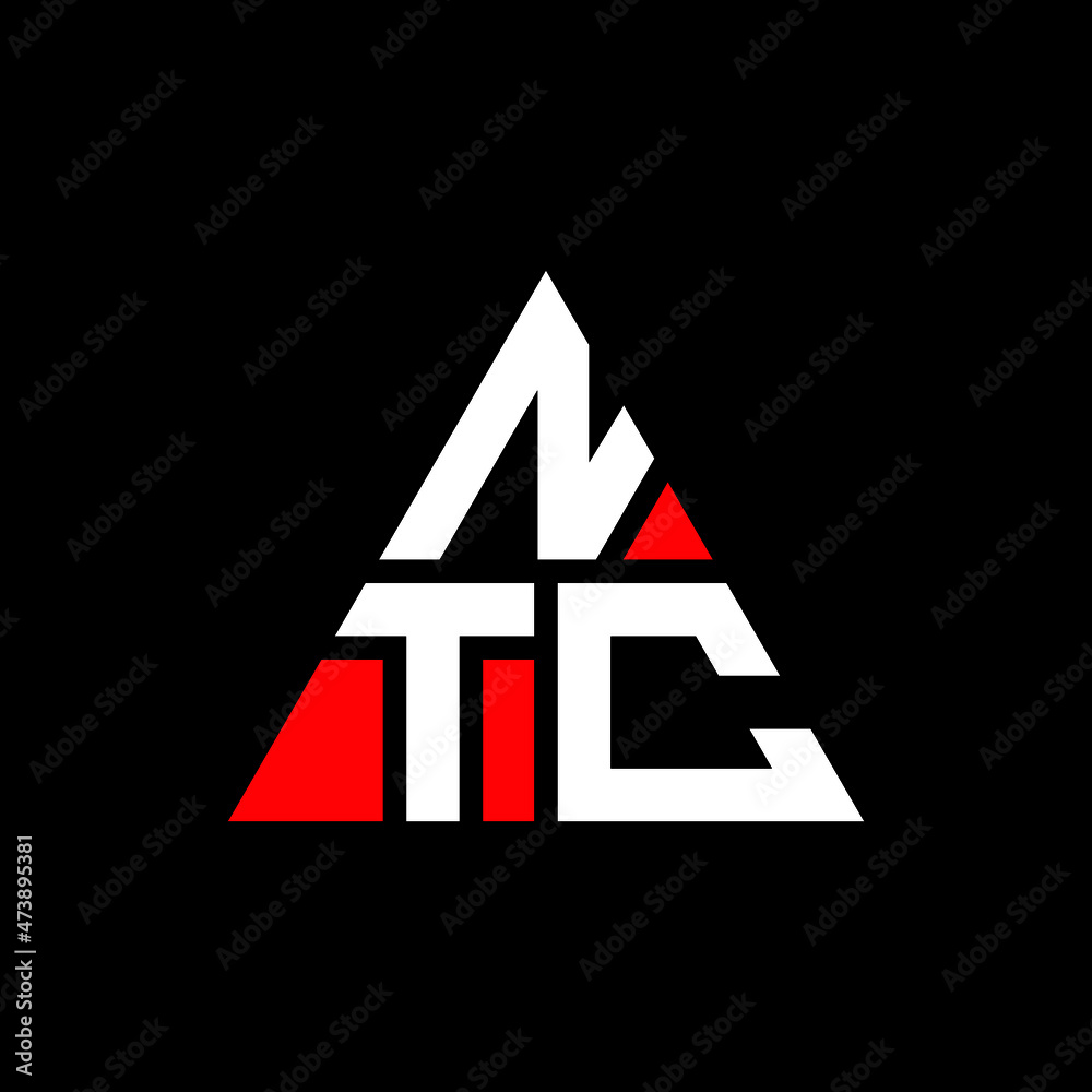 NTC triangle letter logo design with triangle shape. NTC triangle logo ...