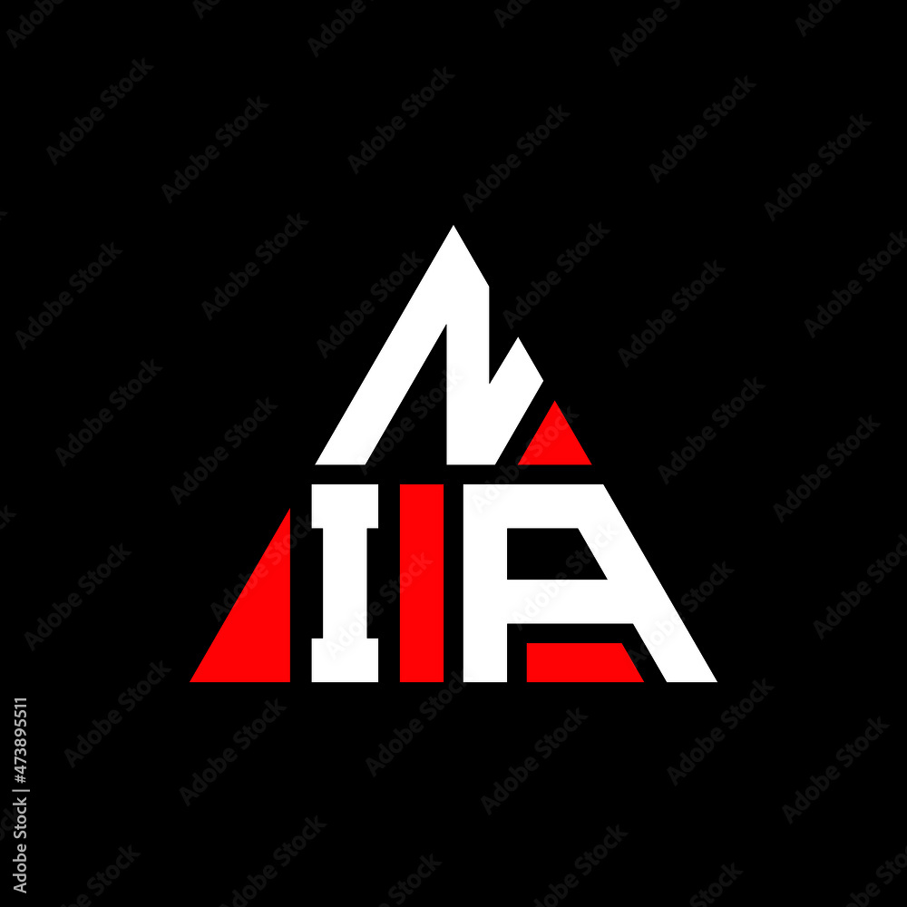 NIA triangle letter logo design with triangle shape. NIA triangle logo ...