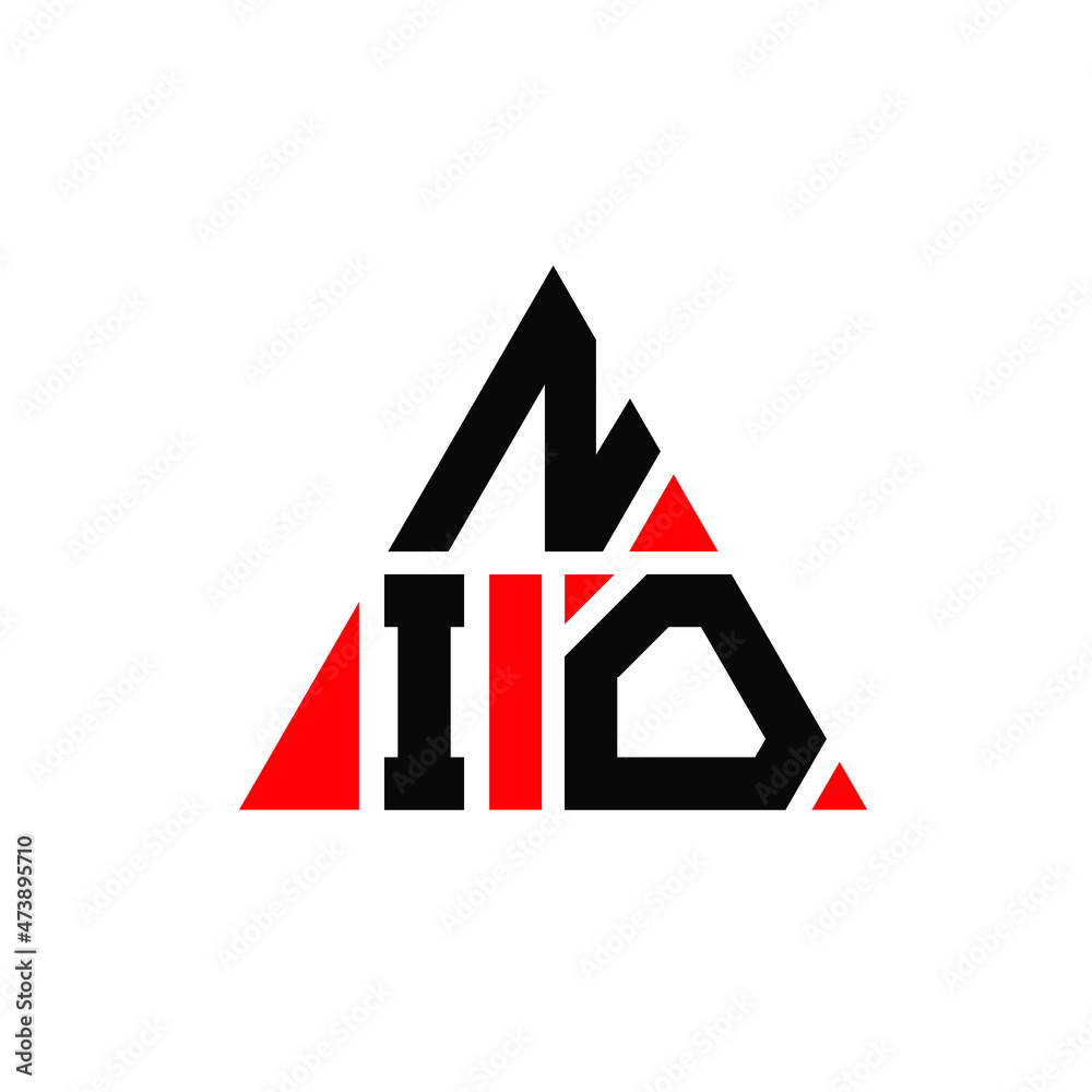 NIO triangle letter logo design with triangle shape. NIO triangle logo ...