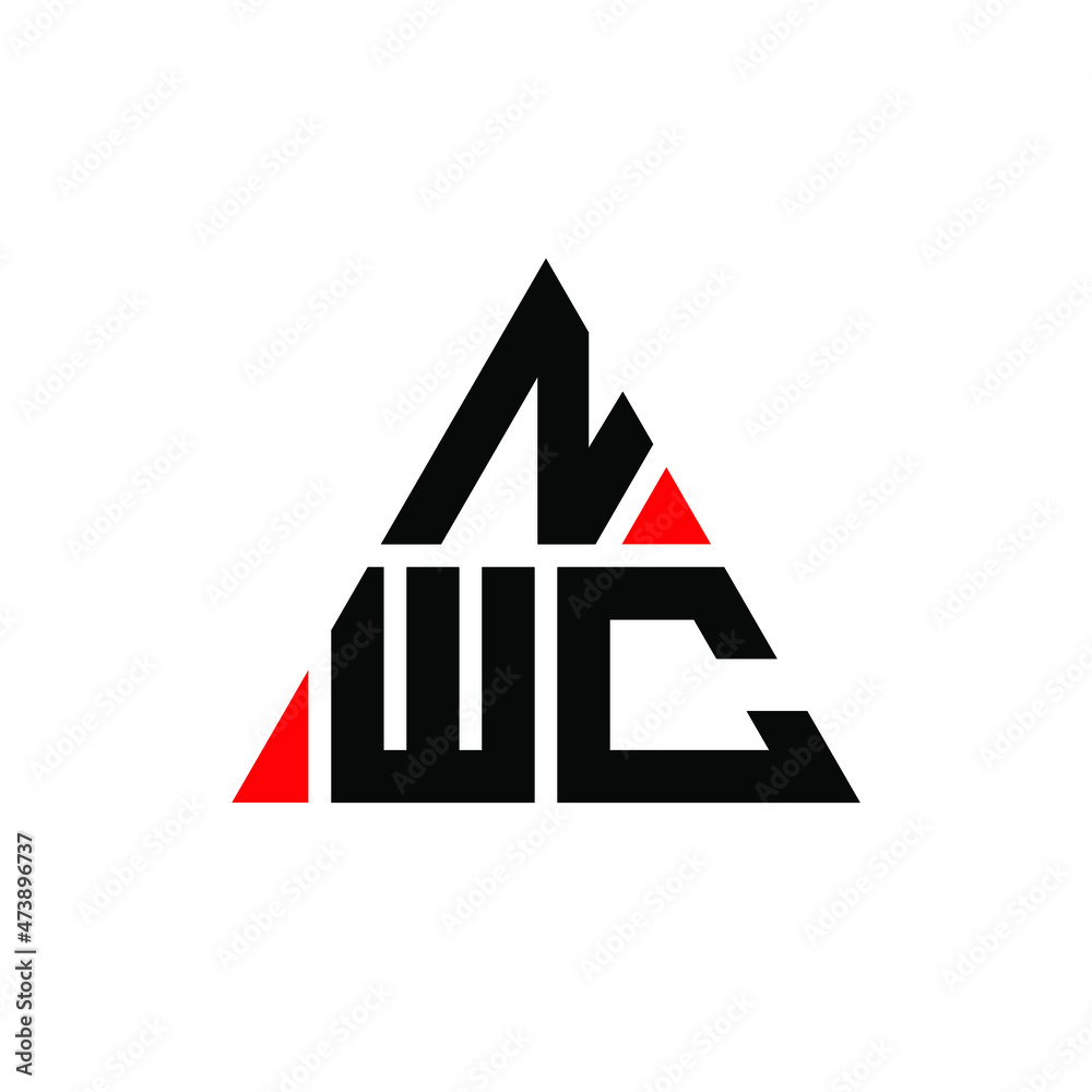 NWC triangle letter logo design with triangle shape. NWC triangle logo ...