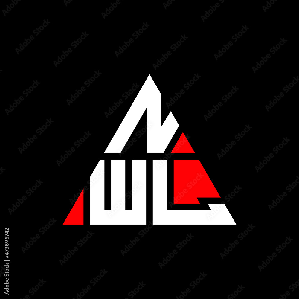 Vetor de NWL triangle letter logo design with triangle shape. NWL ...