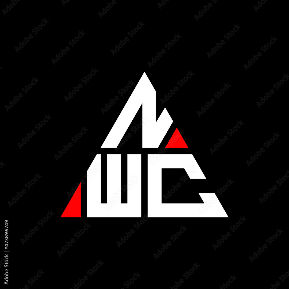 NWC triangle letter logo design with triangle shape. NWC triangle logo ...