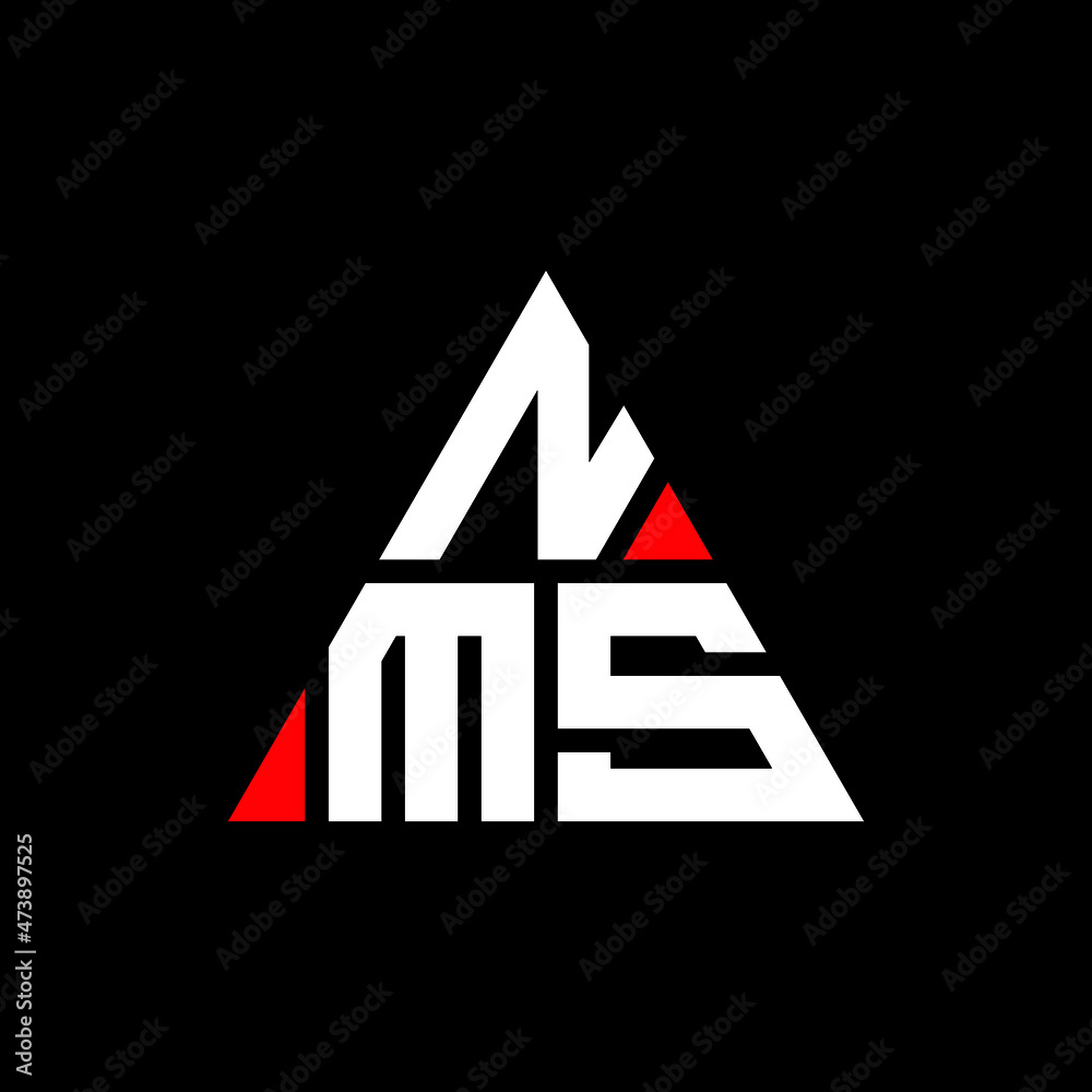 NMS triangle letter logo design with triangle shape. NMS triangle logo ...
