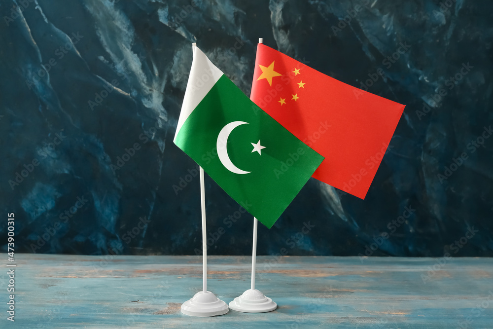 Flags of China and Pakistan on grunge background Stock Photo | Adobe Stock