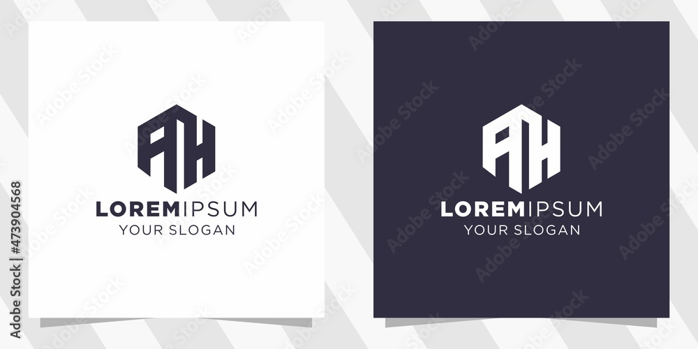 letter ah logo with minimal design Stock Vector | Adobe Stock