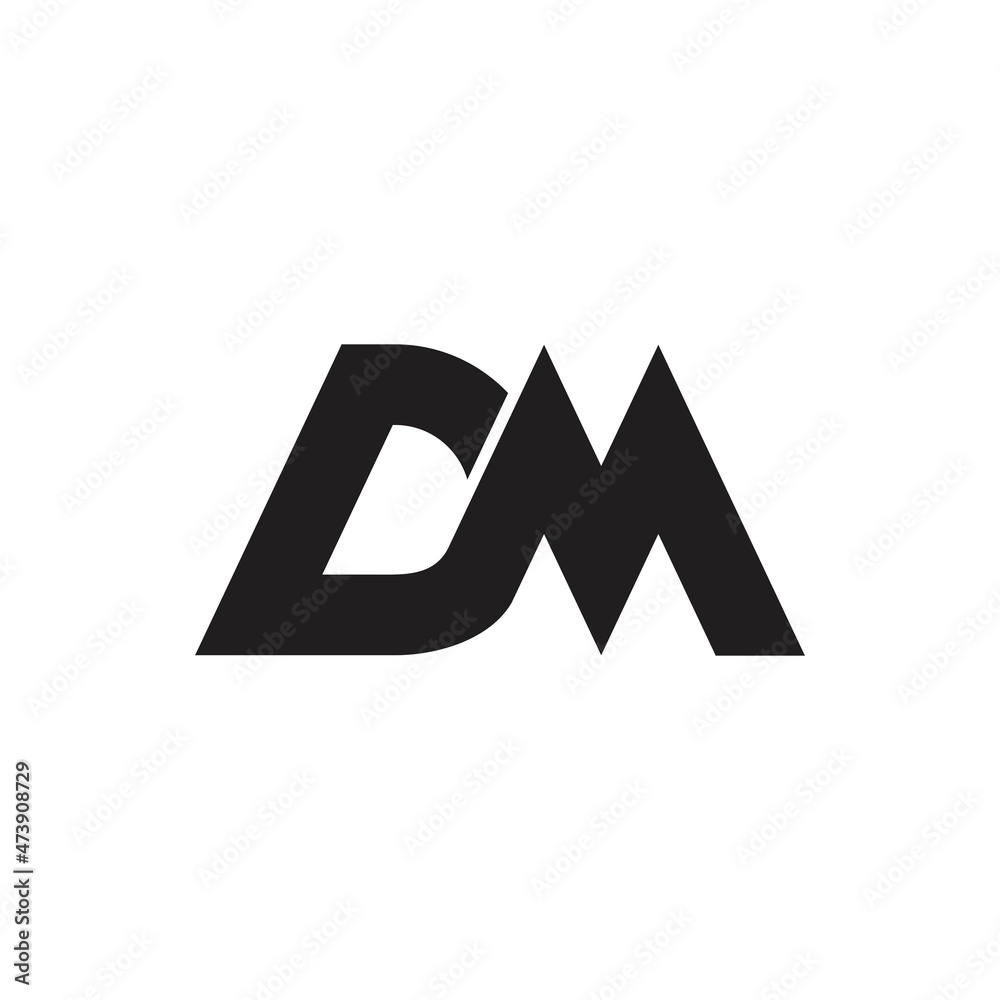 dm logo design simple and clean Stock Vector | Adobe Stock