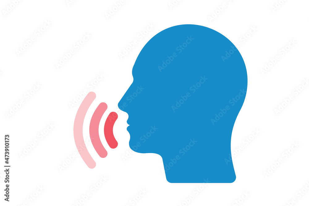 Man speaking icon on white background for website, application ...