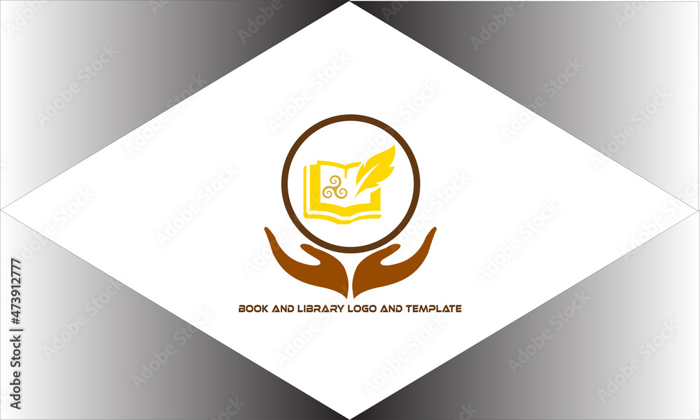 Book and Library Logo and Template Stock Vector | Adobe Stock