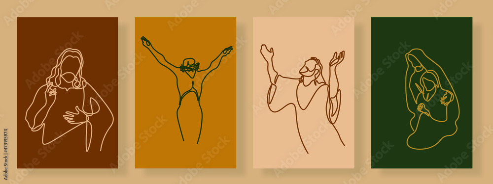 Continuous line drawing of Jesus Christ vector illustration Bible words ...