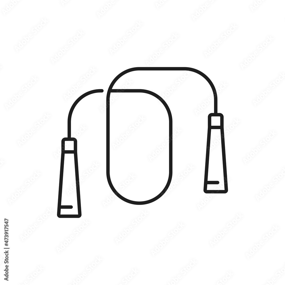 Jump rope workout outline icon, gym fitness thin line pictogram. Gym ...