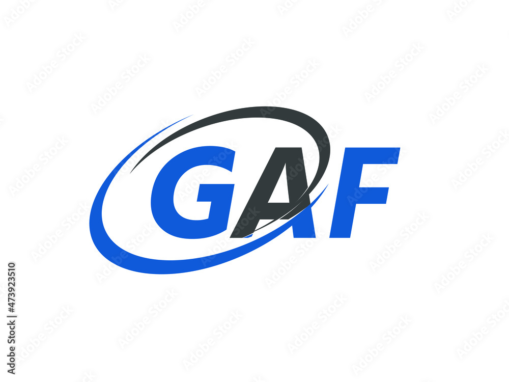 GAF letter creative modern elegant swoosh logo design Stock Vector ...