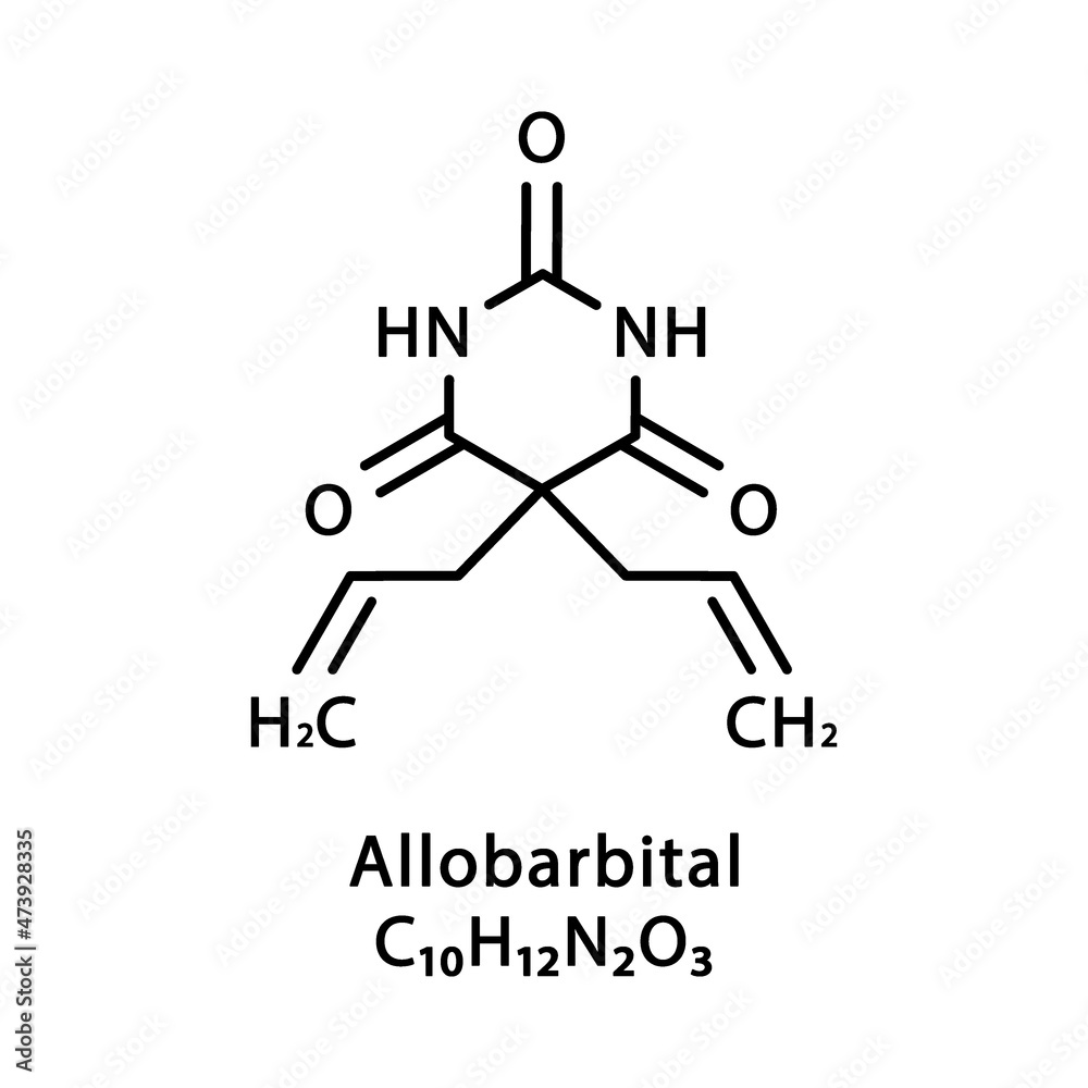 Allobarbital Molecular Structure Allobarbitone Skeletal Chemical allobarbital-molecular-structure-allobarbitone-skeletal-chemical