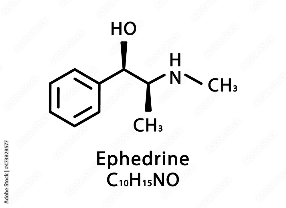 Vecteur Stock Ephedrine Molecular Structure Ephedrine Skeletal Vecteur Stock Ephedrine Molecular Structure Ephedrine Skeletal