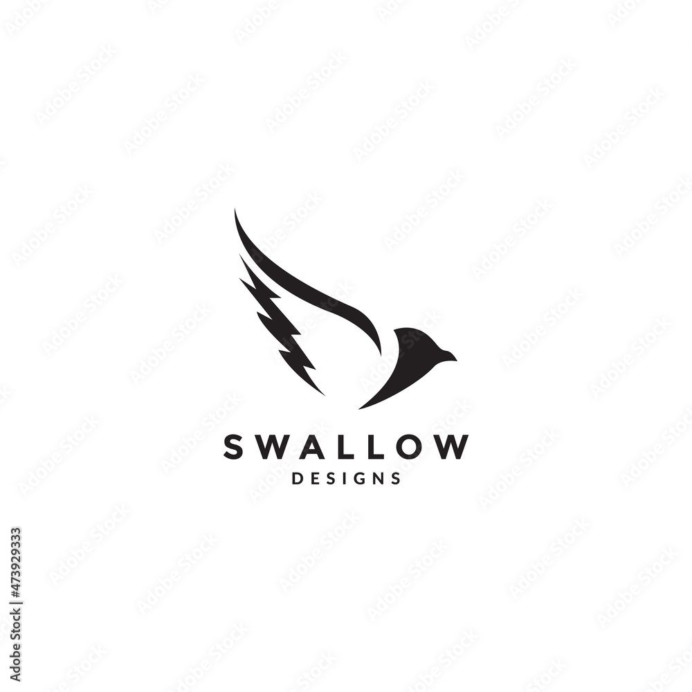 simple shape bird swallow logo symbol icon vector graphic design ...