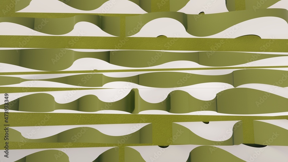Abstract green architecture background 3d rendering Stock Illustration ...