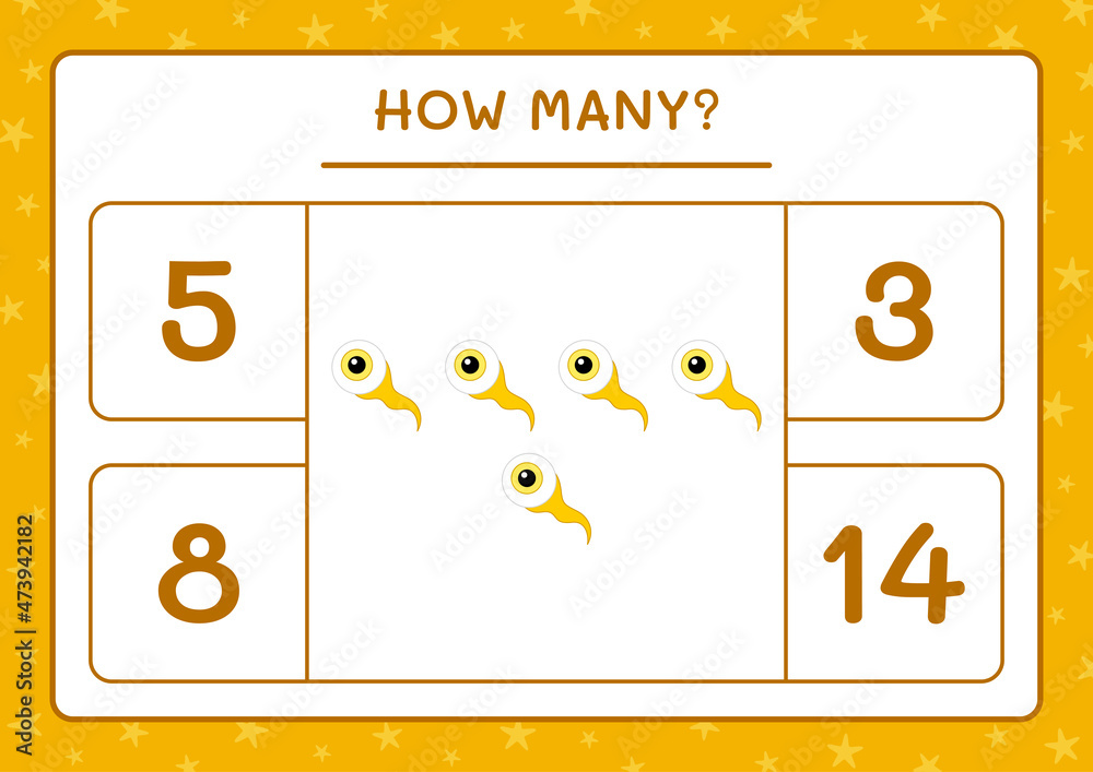 How many Eye, game for children. Vector illustration, printable ...
