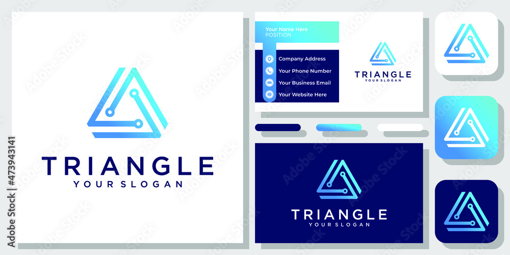 Triangle Circuit Board Technology Digital Security Connection Logo ...