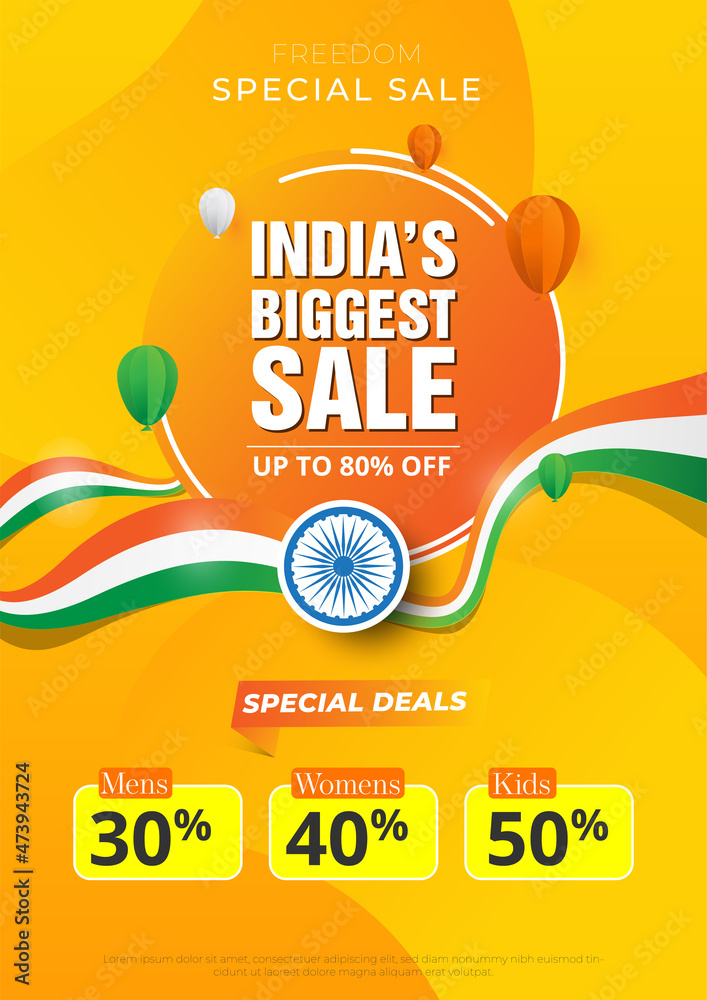 Republic Day Offer Poster Design Template with 50% Discount Tag Stock ...