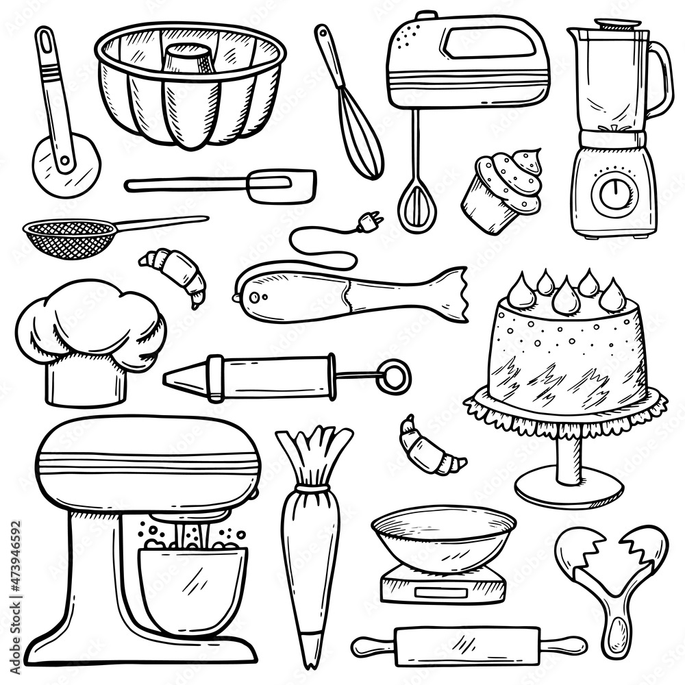 Baking Utensils Drawing
